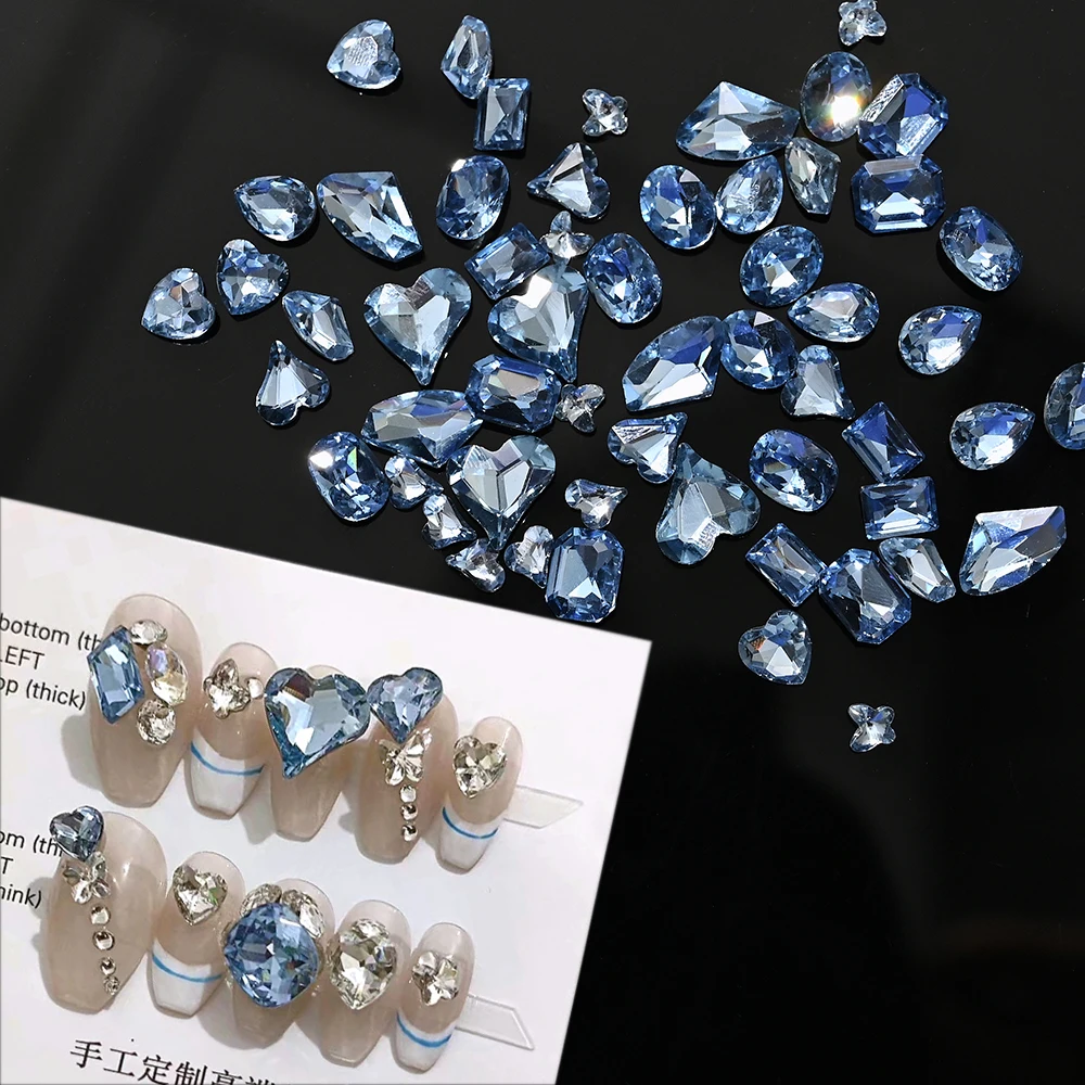 10Pcs-K9-Glass-Nail-Art-Rhinestones-Pointed-Bottom-Irregular-Shape ...