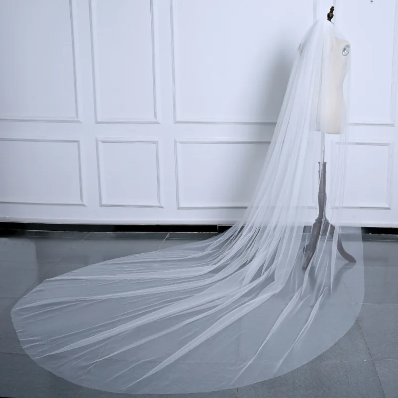 Wholesale-White-Ivory-Cheap-3-Meter-Cathedral-Wedding-Veil-One-layer ...