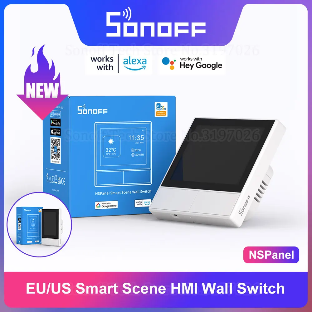 SONOFF-NSPanel-Smart-Scene-HMI-Wall-Switch-White-EU-US-Multiple-Control ...