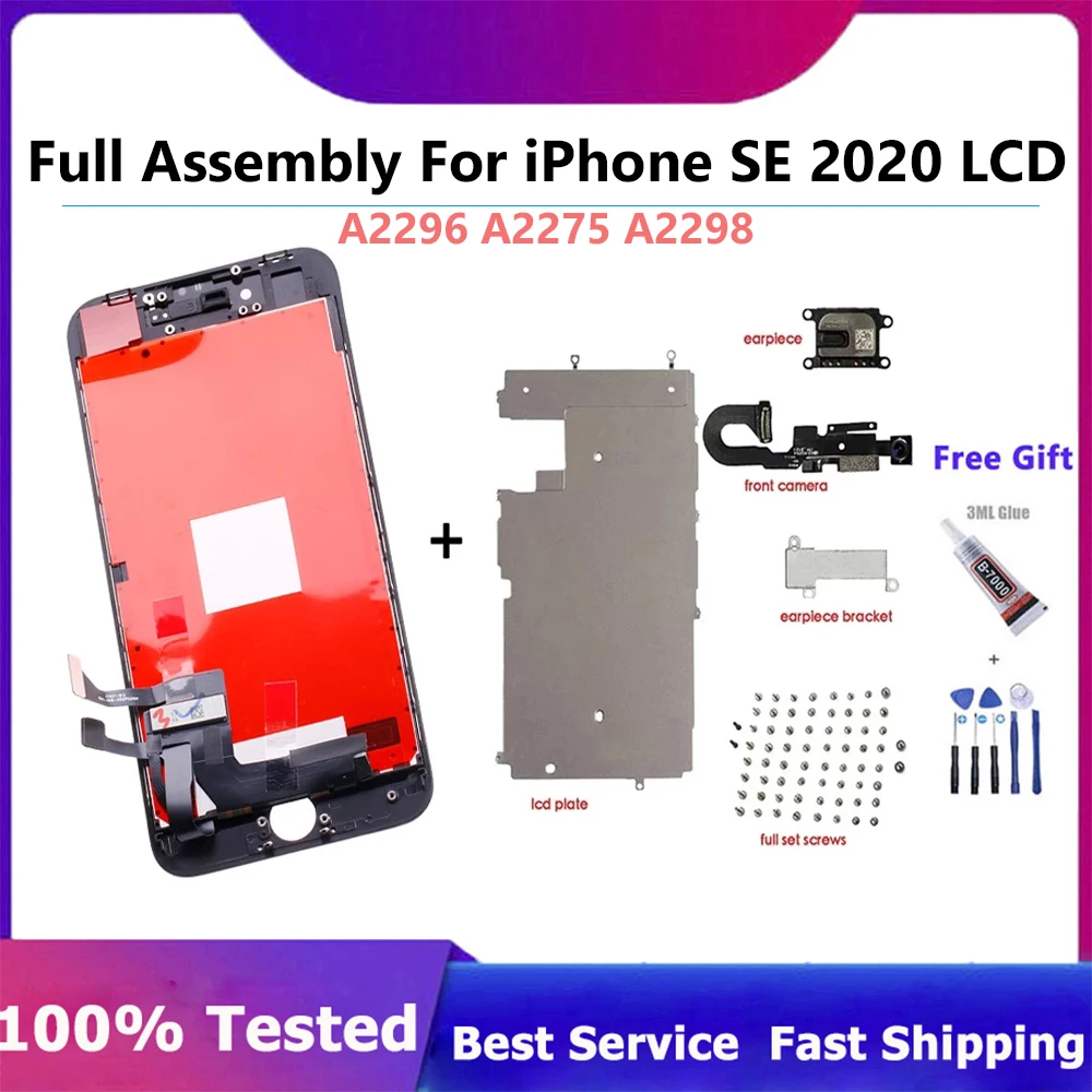 Display Full Assembly For iPhone SE SE2 2020 A2296 A2275 A2298 LCD Screen Touch Digitizer Full ...