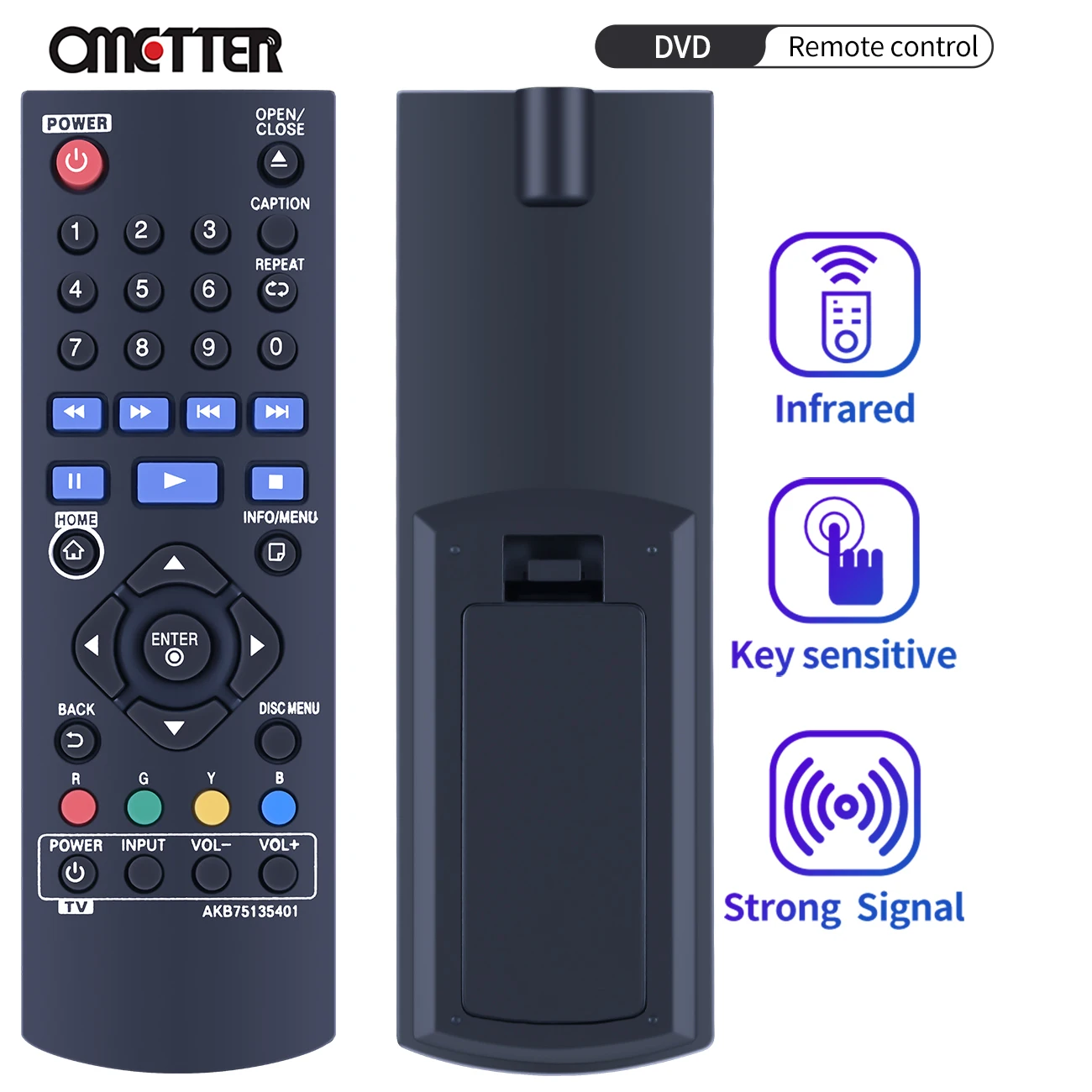 AKB75135401 Remote Control Applicable for LG DVD Ultra HD Blu ray Disc ...