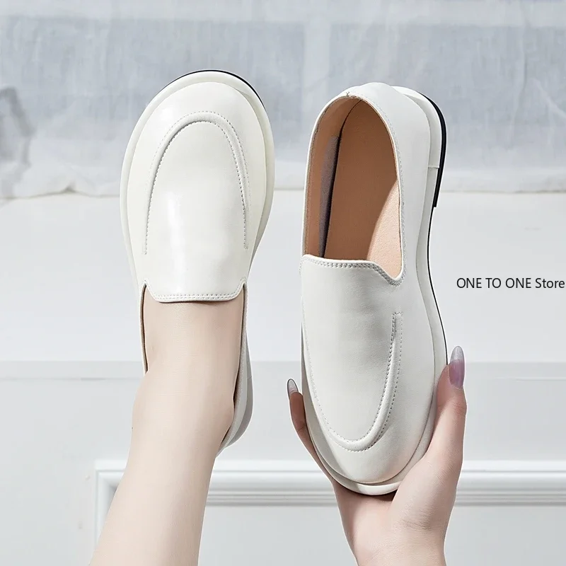 Loafers Women 2025 New Spring Round Toe One Foot Slip-on Shoes Women ...