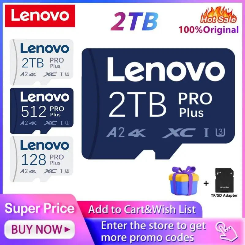 Lenovo-tarjeta-Micro-TF-SD-de-1TB-128GB-Clase-10-V30-tarjeta-de-memoria ...