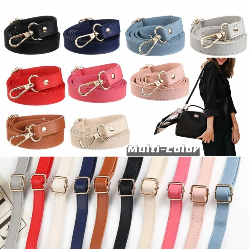 New PU Leather Shoulder Strap Solid Color Adjustable Crossbody Bag Belt ...
