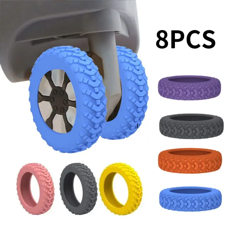 8PCS-Silicone-Wheels-Protector-For-Luggage-Reduce-Noise-Trolley-Case ...