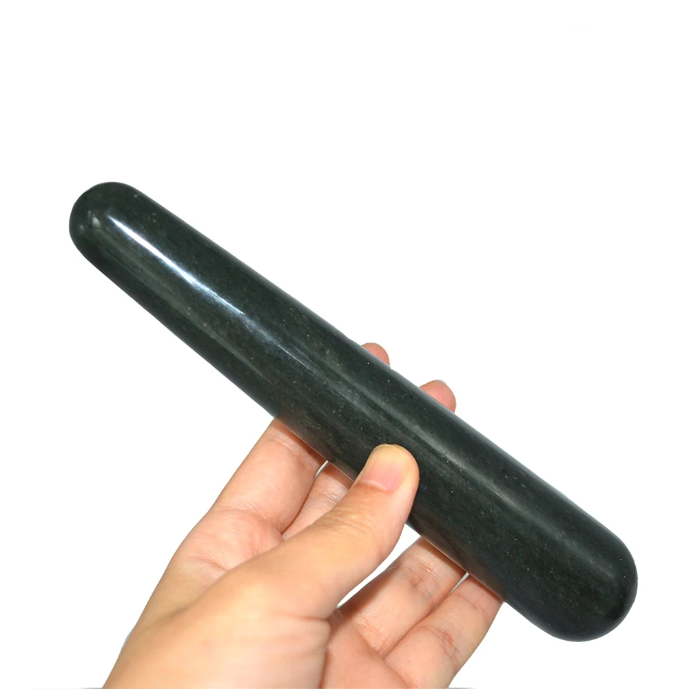 17 CM Hand Craved Nephrite Gemstone Massage Stick Healing Crystal ...