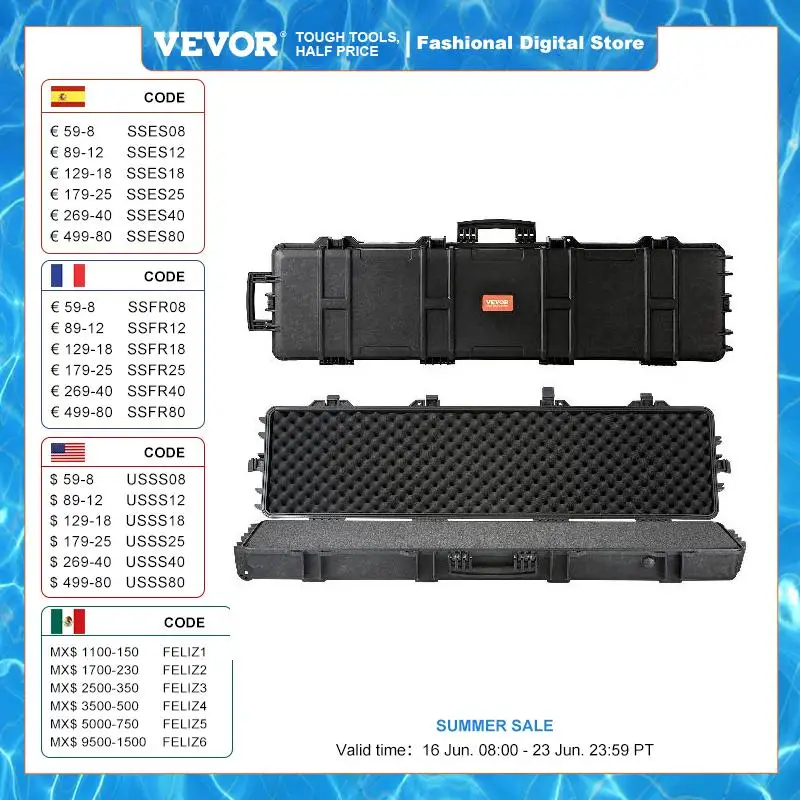 VEVOR-Rifle-Hard-Case-Portable-Long-Gun-Storage-Hard-Suitcase-W-2 ...