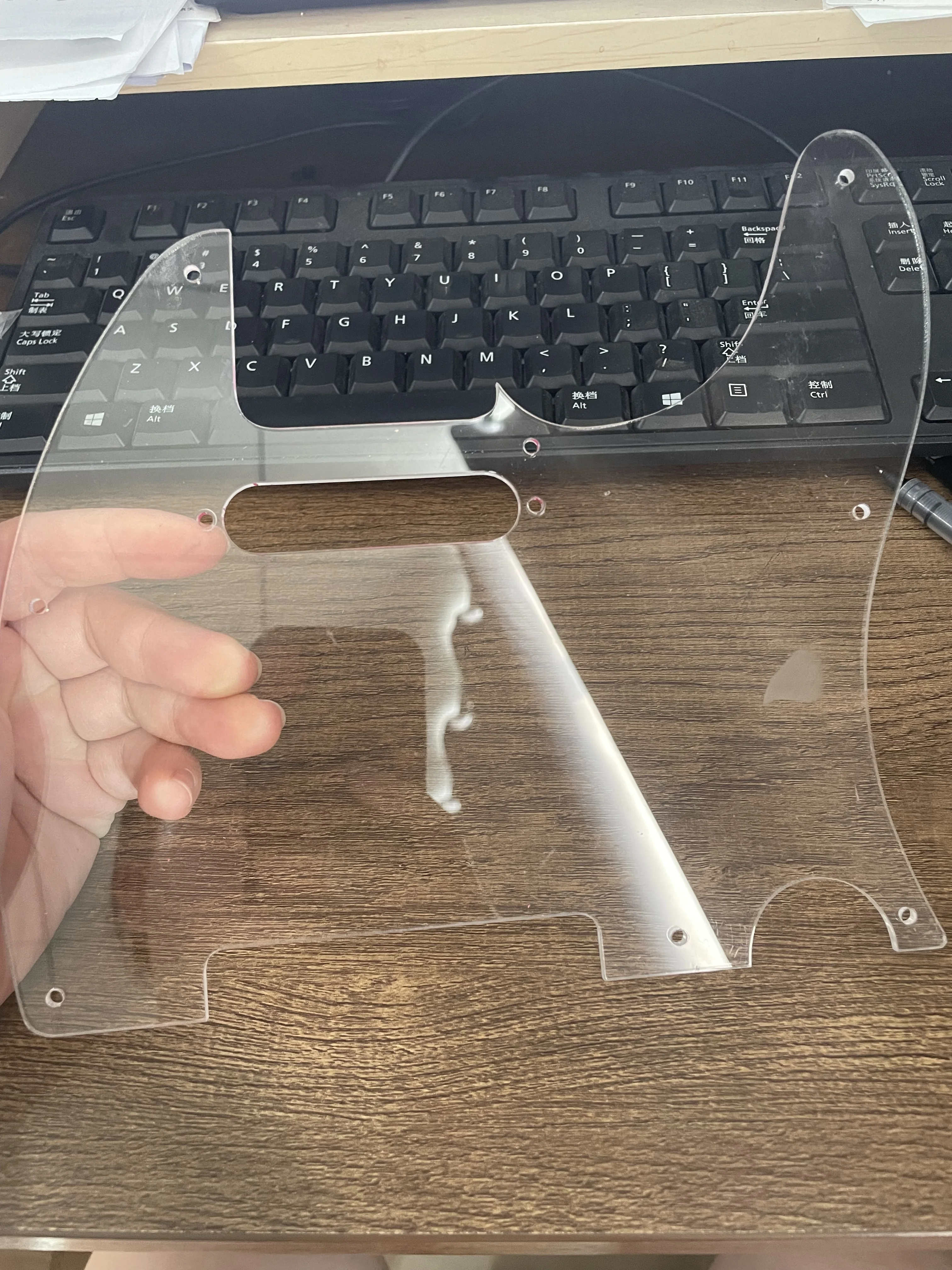 3 Ply 8 Holes Transparent Guitar Pickguard Scratch Plate for Electric ...