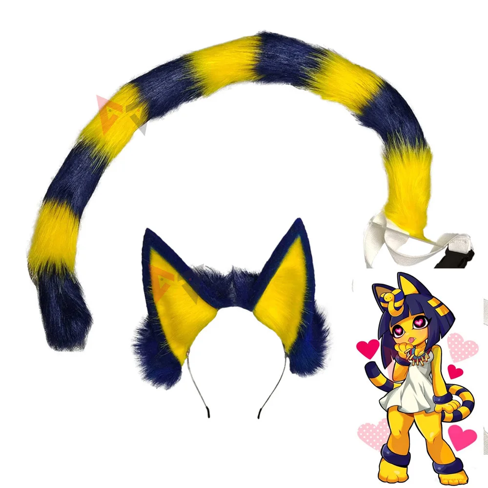 New-Cat-Ears-Hairhoop-Tail-Ankha-From-Animal-Crossing-Cosplay-Costume ...