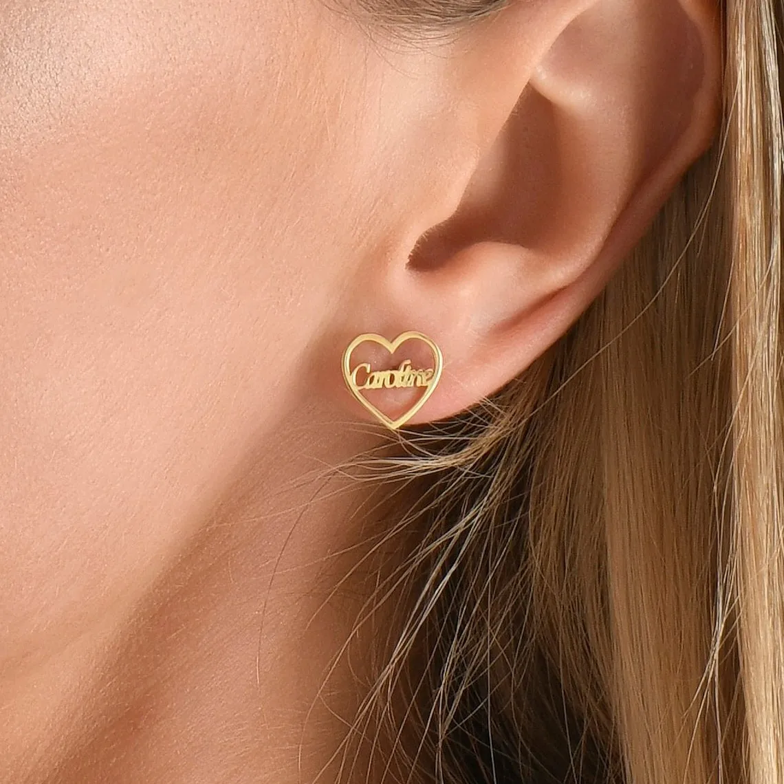 Custom-Cute-Small-Heart-Name-Stud-Earrings-For-Women-Girl-Jewelry ...