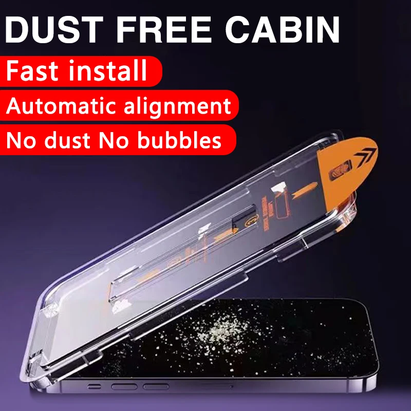 Luxury-Dust-free-cabin-Full-Cover-Screen-Protector-For-iPhone-15-14-13 ...