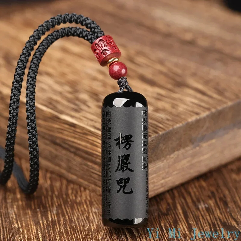 Obsidian Shurangama Mantra Pendant Year Rabbit Heart Sutra Necklace ...
