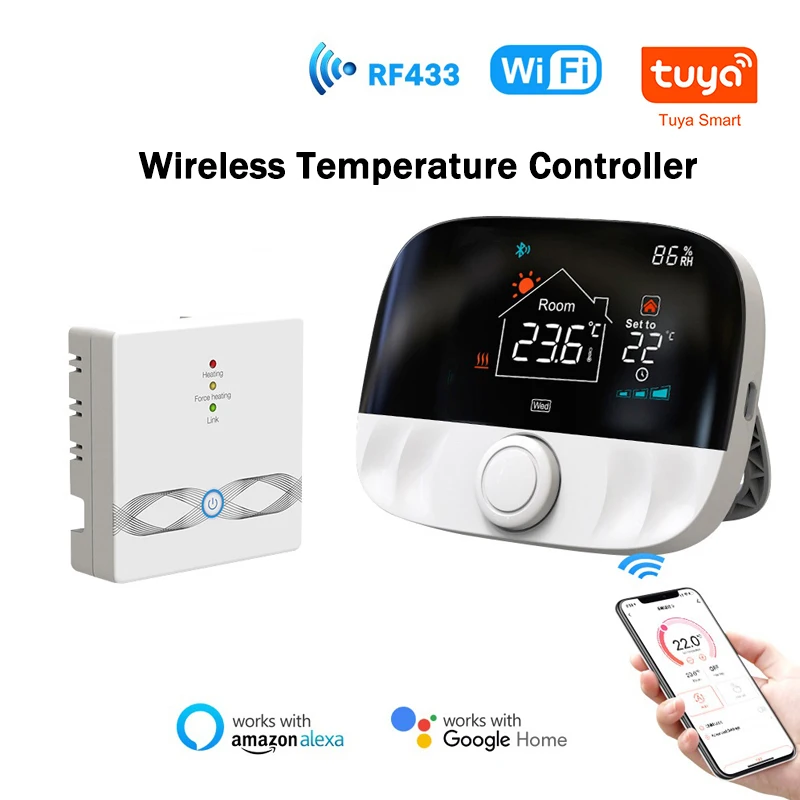 Rf Wireless Thermostat Rf433/wifi For Room Heating With Water Gas ...