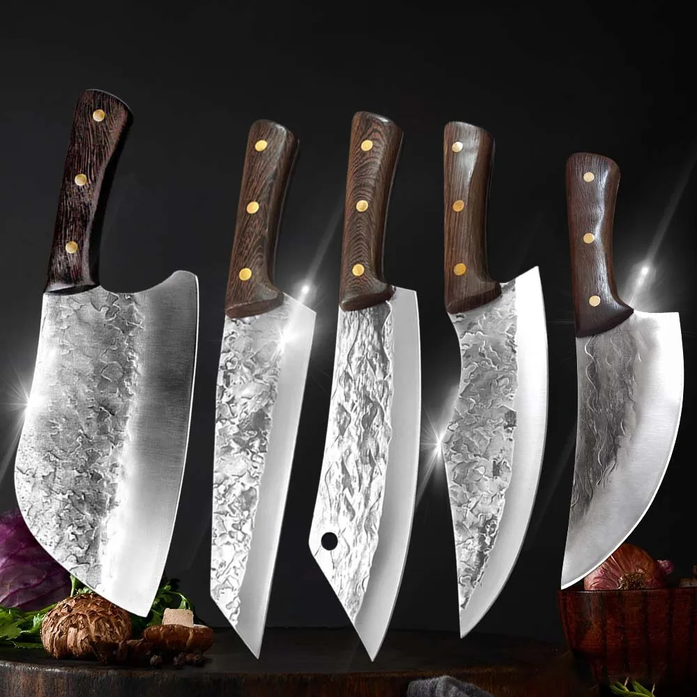 Kitchen-Knives-Meat-Cleaver-Chop-Vegetable-Butcher-Boning-Knife-Wood ...