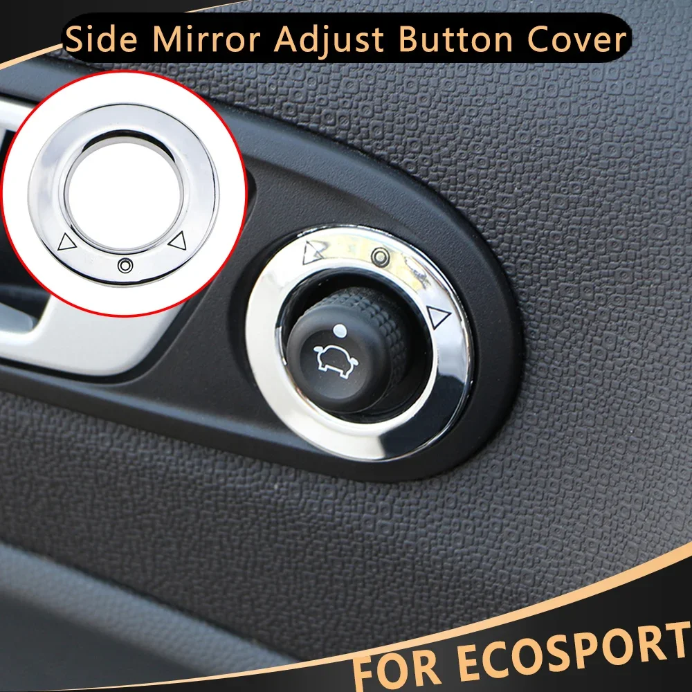 Chrome Car Side Rearview Mirror Adjustment Knob Button Cover Decoration ...