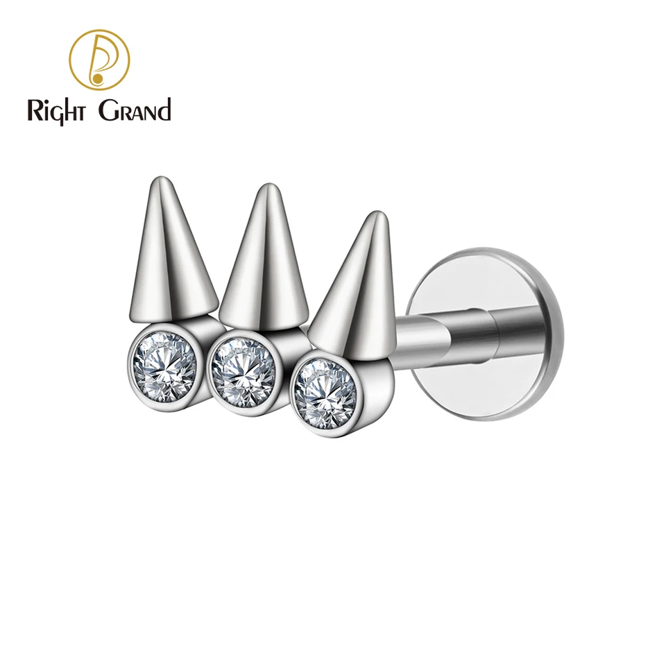 Piercing Threader Tool 1PC ASTM F136 Titanium Threadless Crystal Rice ...