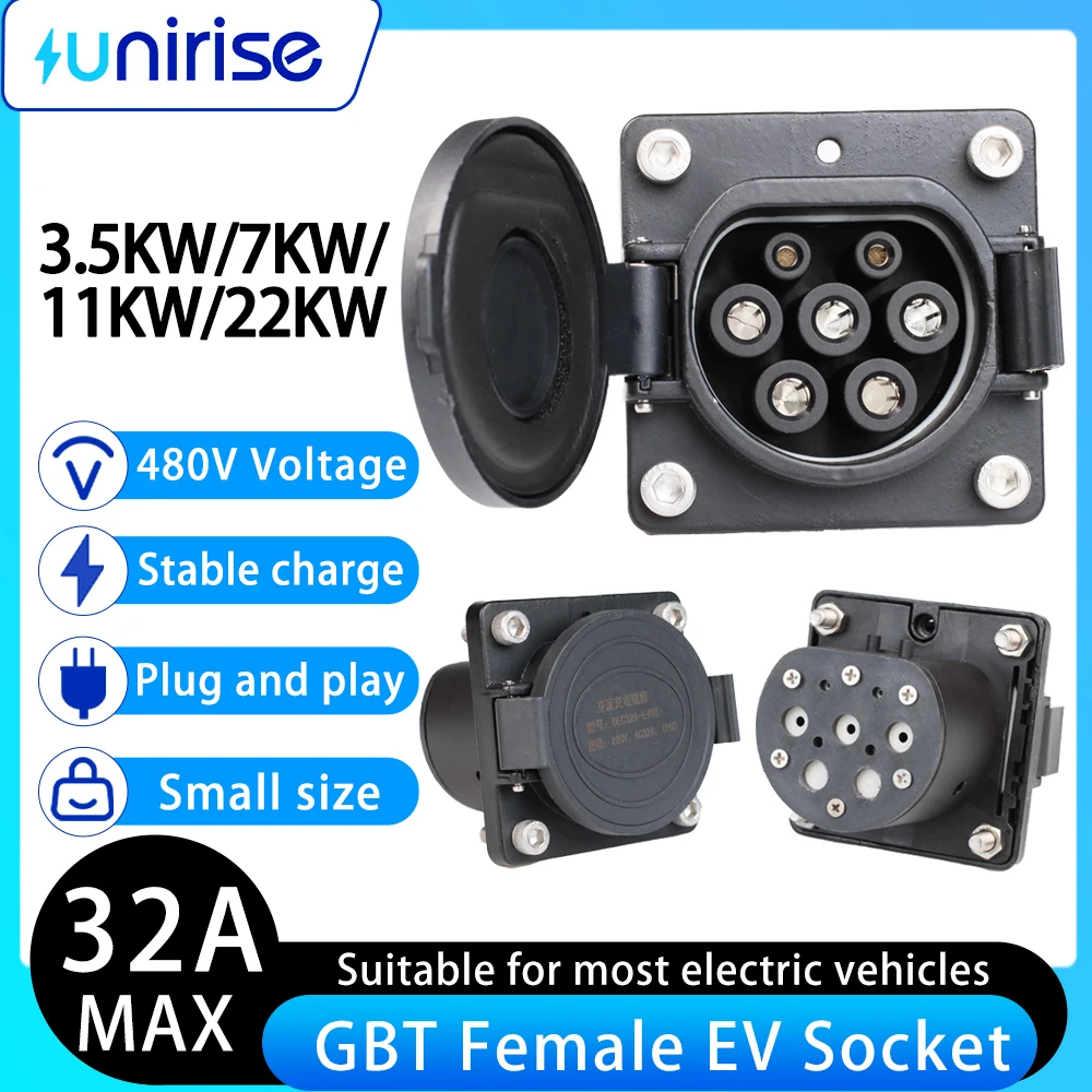 EV Car GBT Socket 16A 32A 7KW 22KW Single phase three phase for China ...