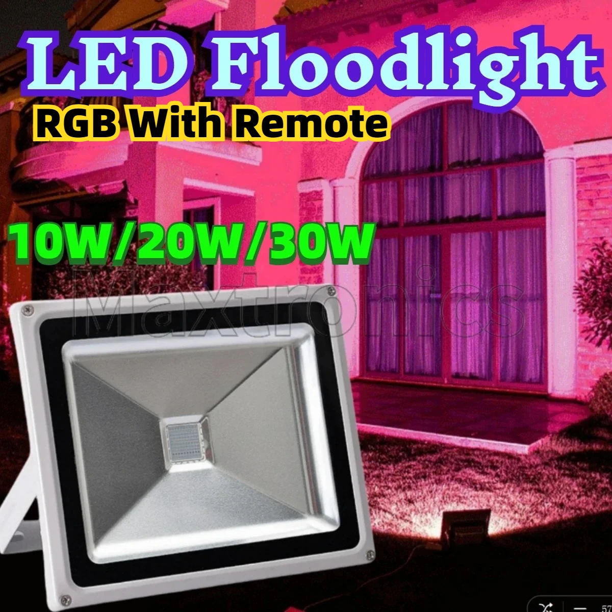 Hot 10W 20W 30W 50W Outdoor Garden LED Spotlight 7Color RGB With Remote ...