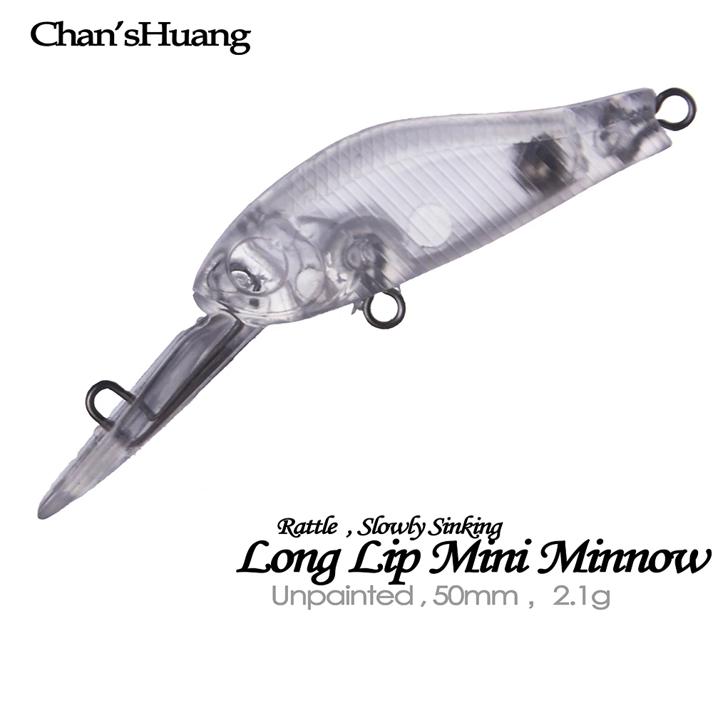 Chan’sHuang 30PCS Unpainted Blank Fishing Lures 5cm 2.1g Long Lip Mini ...