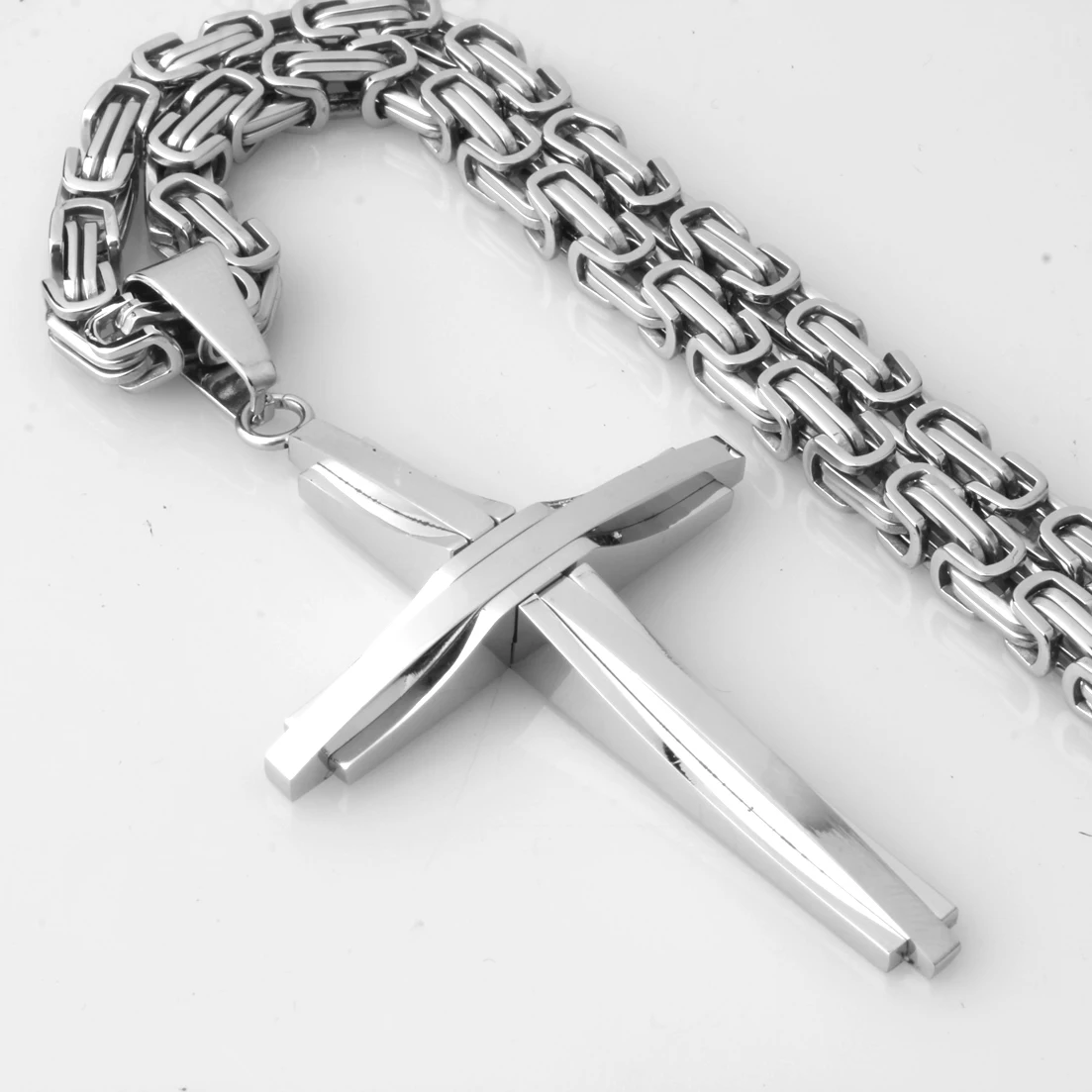 Fashion-Jewelry-New-Design-Smooth-Cross-Pendant-Necklace-Mens-Chain ...