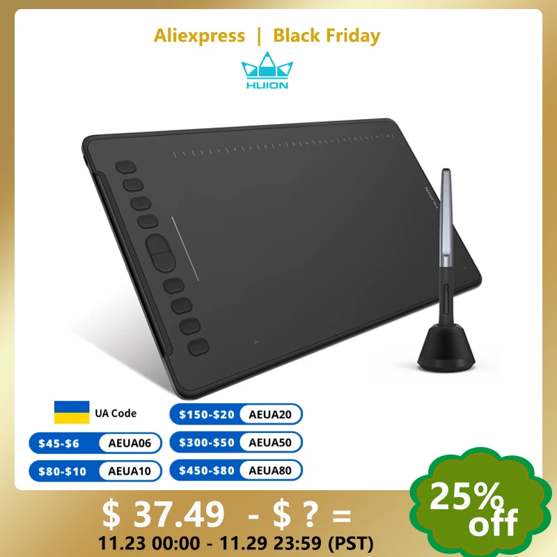 HUION-Inspiroy-H640P-Drawing-Tablets-Graphics-Pen-Tablet-with-8192 ...