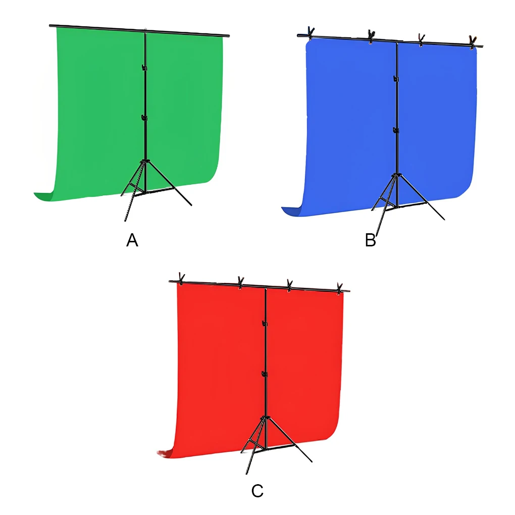 2m Backdrop Solid Screen Backdrops Stand Cloth Adjustable Live Video ...