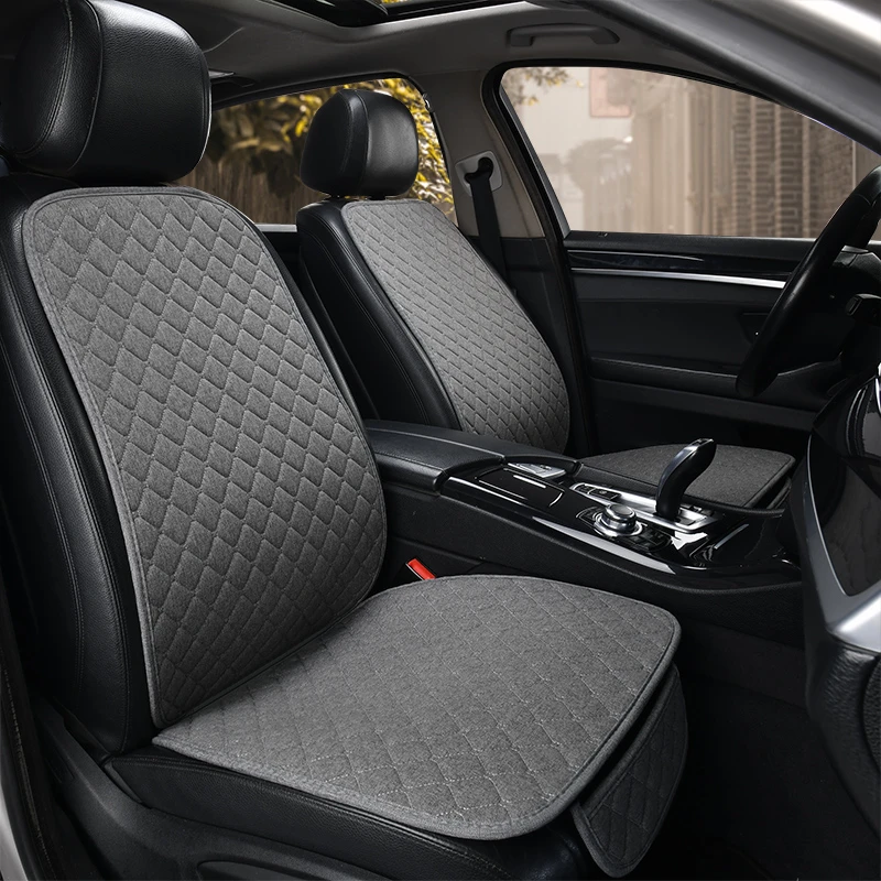 Universal Flax Car Seat Cover Protector Linen Front Rear Back Cushion ...