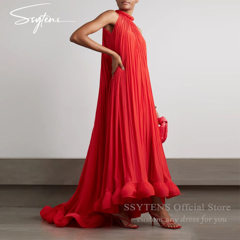 Red Chiffon Cocktail Gowns Customized Special Holiday Party Dresses ...