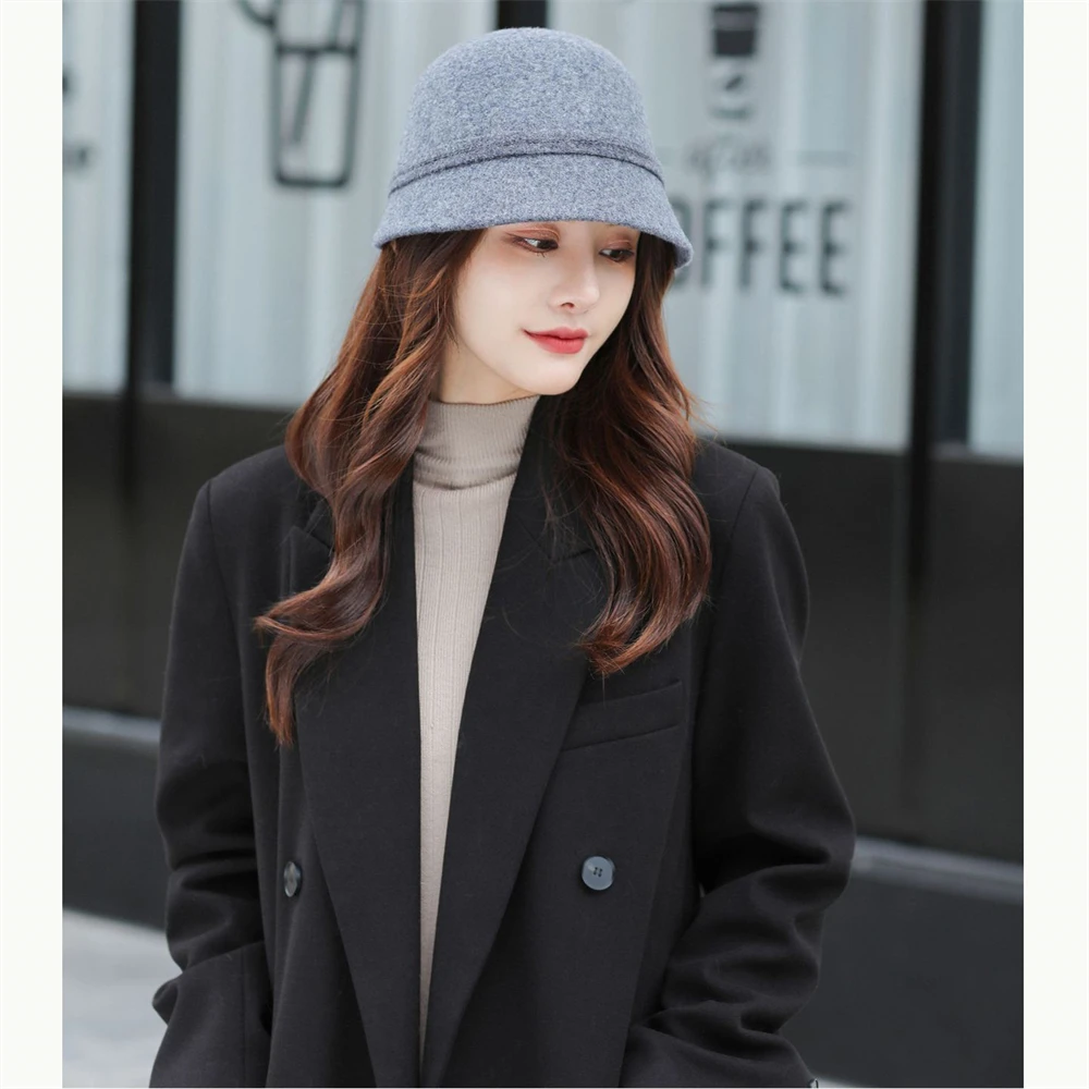 Женская панама с козырьком, винтажная однотонная шапка с широкими ...