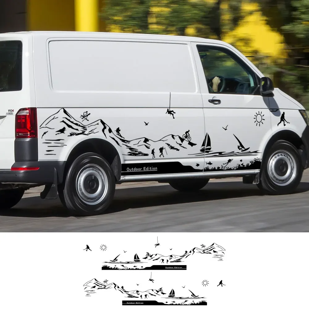 Van Camper Stickers For Volkswagen VW Transporter T6 Car Graphics ...