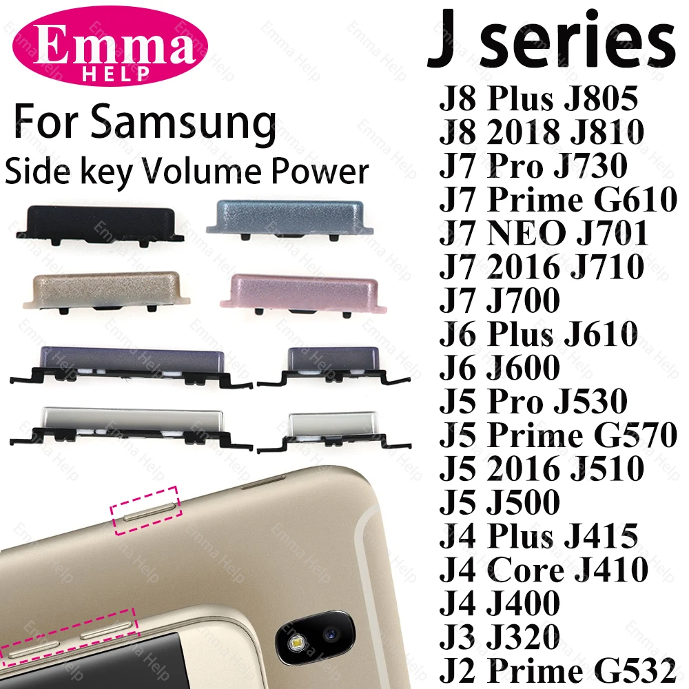 Side Key Volume Power Button for Samsung J2 Prime J3 J4 Plus Power J6 J5 Pro Prime J8 Plus J7 ...
