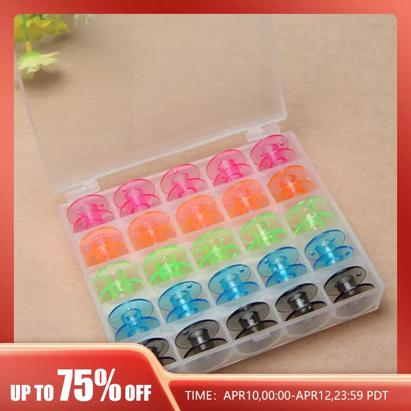 25Pcs-Set-Plastic-Threads-Bobbins-Sewing-Machine-Spools-DIY-Embroidery ...