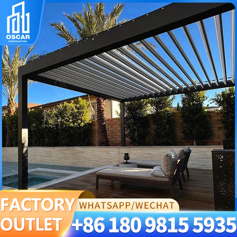 Patio-Automatic-Retractable-Roof-Metal-Louvre-Pergola-Aluminium-Canopy-Gazebo-Motorized-Pergola ...
