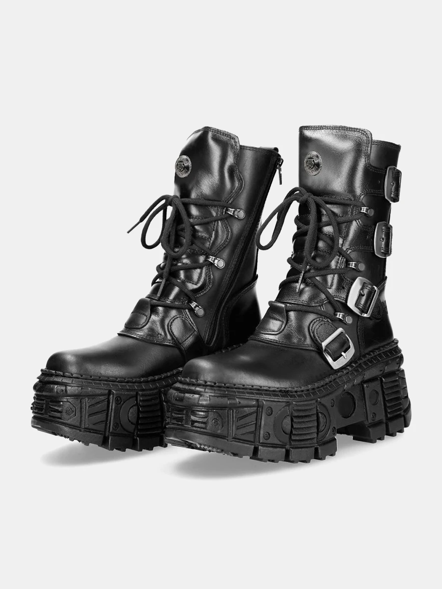 Botas-de-Metal-de-fondo-grueso-para-hombre-y-mujer-botines-de-estilo ...
