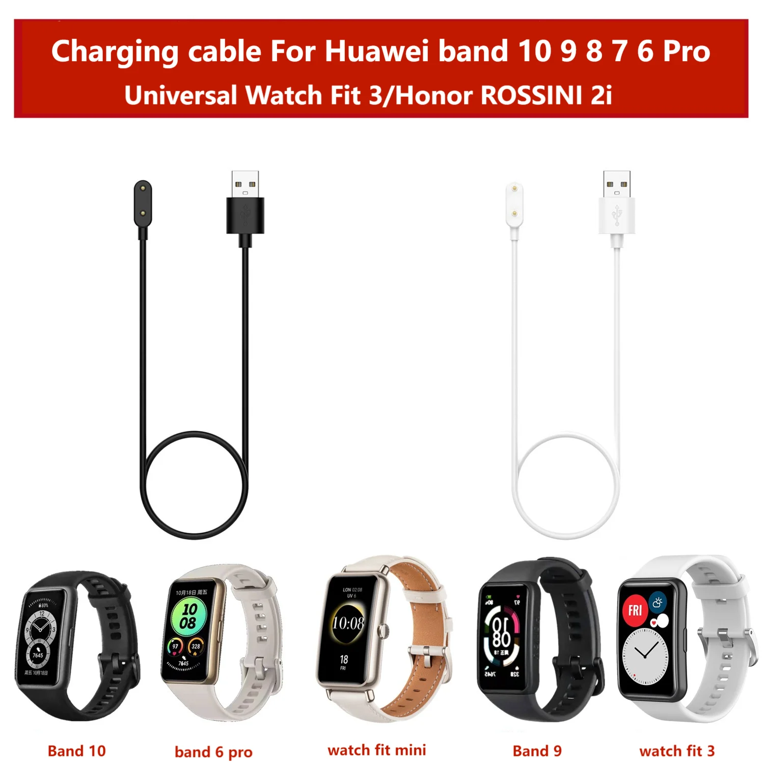 USB Type-C charging cable For Huawei band 10 9 8 7 6Pro Smart bracelet ...