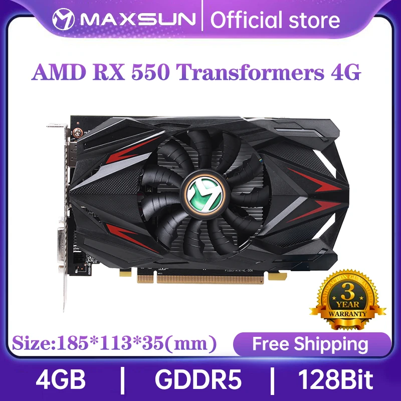 Maxsun Amd Gpu Radeon Rx 550 Transformadores 4g Gddr5 14nm Computador ...