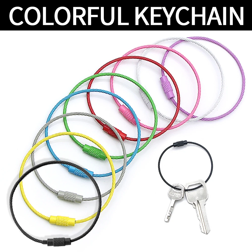 5-50-Pcs-Colored-Stainless-Steel-Keychain-1-5mm-Thick-15cm-Long ...