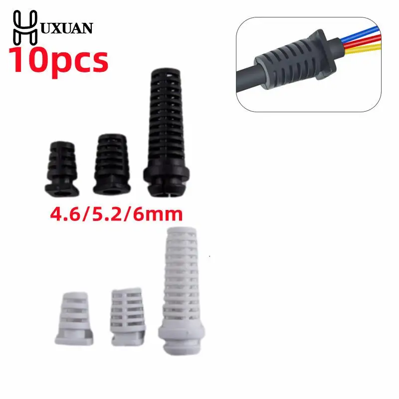 10pcs 4.6/5.2/6mm Cable Gland Connector Rubber Strain Relief Cord Boot ...