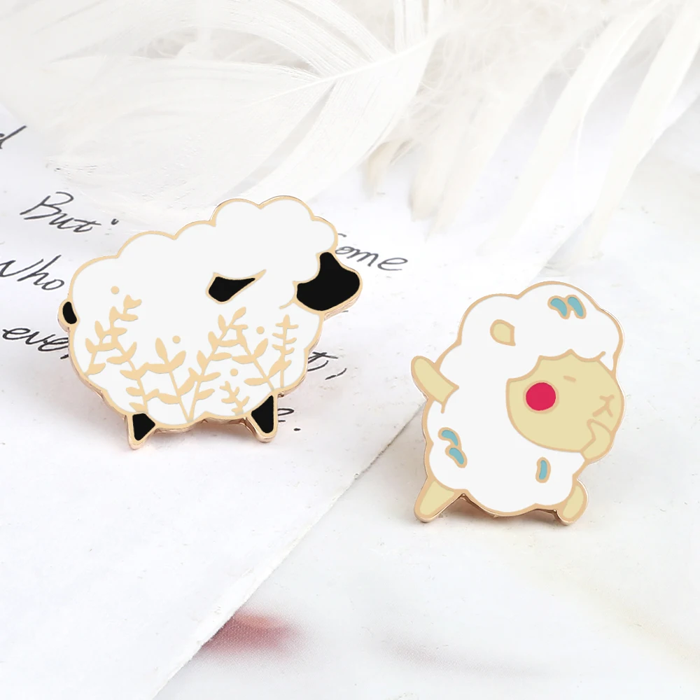 Cute-White-Sheep-Pins-Badges-for-Kids-Cartoon-Dancing-Goat-Lamb ...