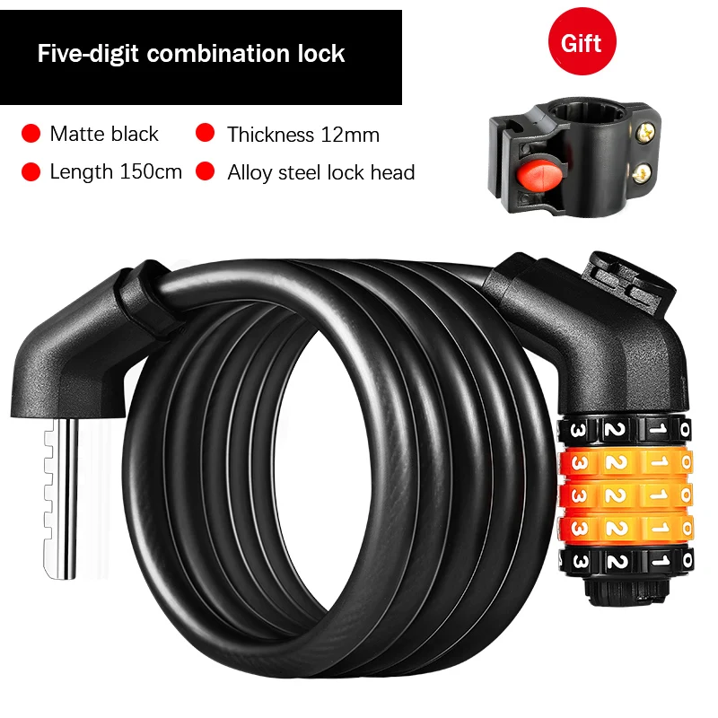 Bicycle-Lock-Anti-theft-Five-Combination-Lock-Mountain-Bike-Electric ...