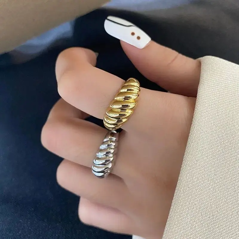 Vintage-Silver-Color-Trendy-Women-Jewelry-French-Croissant-Adjustable ...