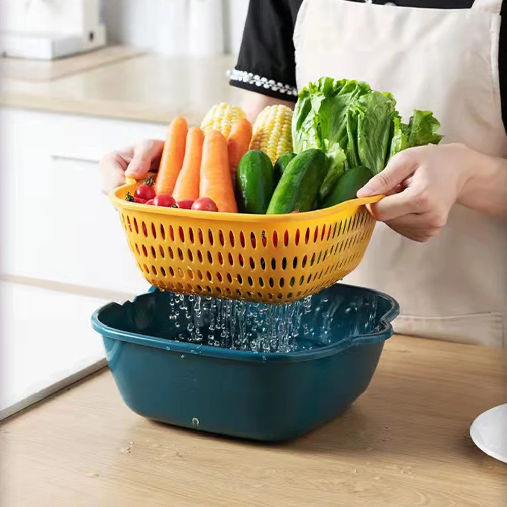 6-Piece-Set-Double-Layer-Drainage-Basket-Storage-Multifunctional-Fruit ...