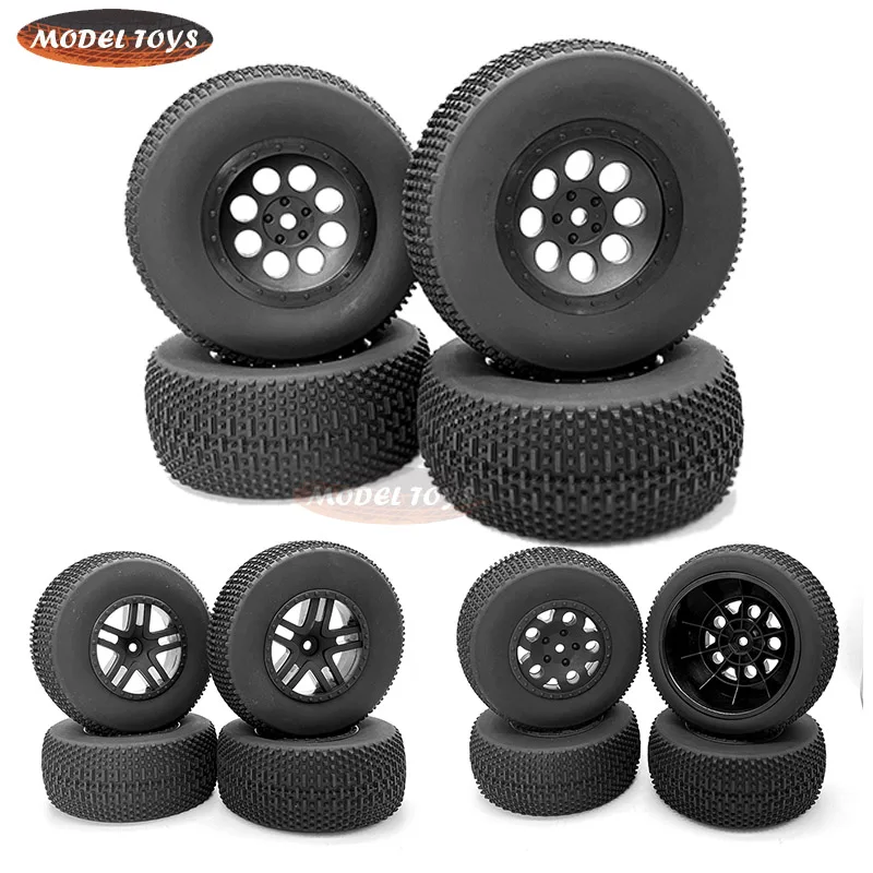 4PCS RC Short Course Truck 1/10 Tires & Plastic Wheels Rims OD110mm ...