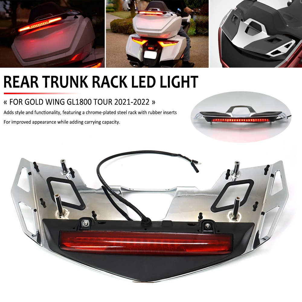 2021-2022-Motorcycle-Rear-Trunk-Luggage-Rack-LED-Light-For-Honda-Gold ...