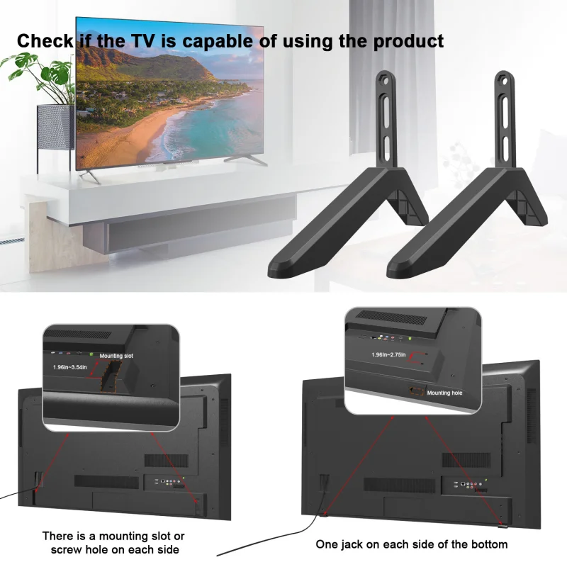 2pcs-TV-Stand-Holder-Mount-Universal-TV-Height-Base-LCD-LED-Screen ...