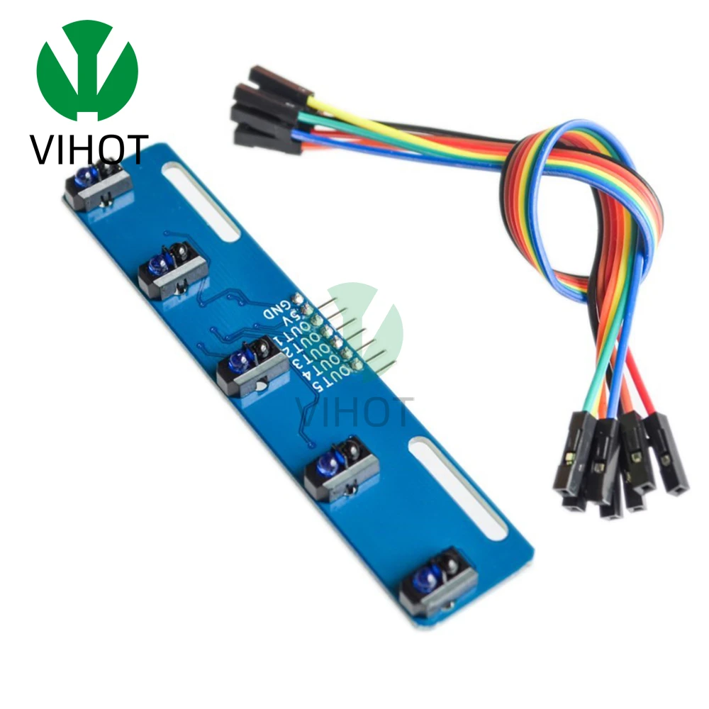 5 Channel Tcrt5000 Ir Photoelectric Switch Barrier Line Track Module ...