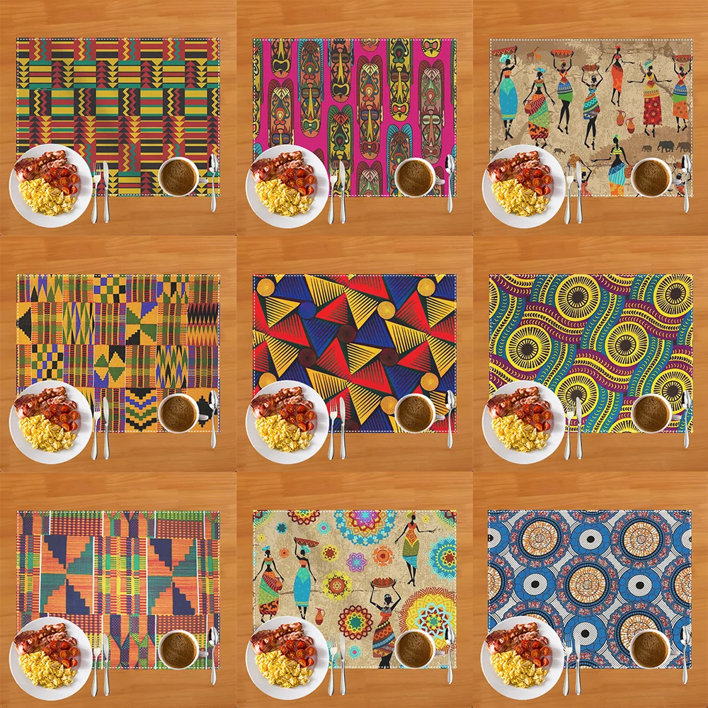 Afro-Africa-Ethnic-Pattern-Print-Table-Mats-for-Dining-Linen-Coasters ...