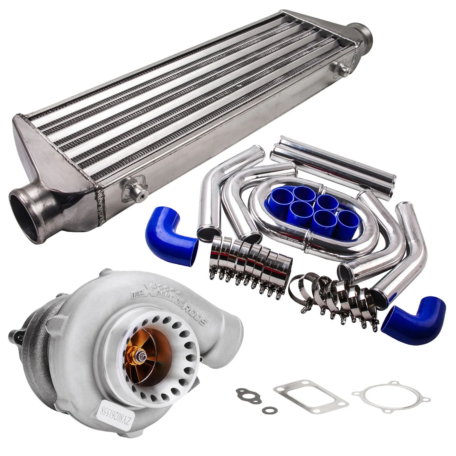 Universal-Billet-GT3582-Turbocharger-Kit-Intercooler-2-5-Turbo-Pipe ...