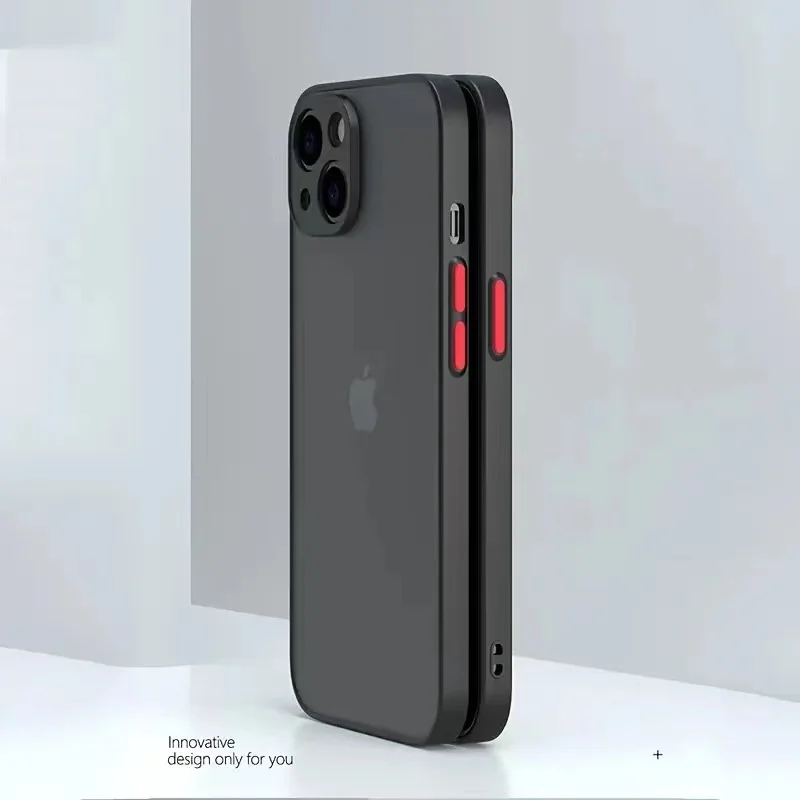 Frosted-Translucent-Black-Skin-Feel-Silicone-Phone-Protective-Case ...
