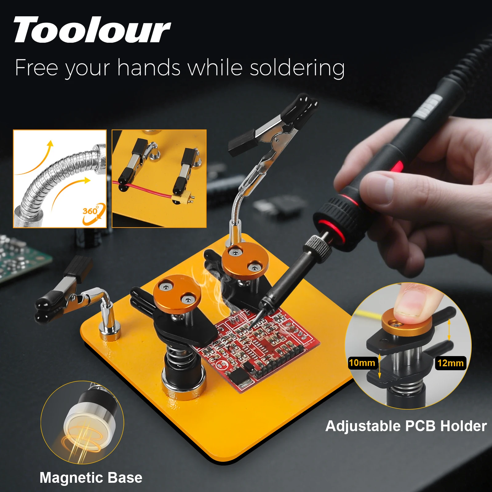 Toolour Soldering Helping Hands Soldering Tool with Magnetic Metal ...